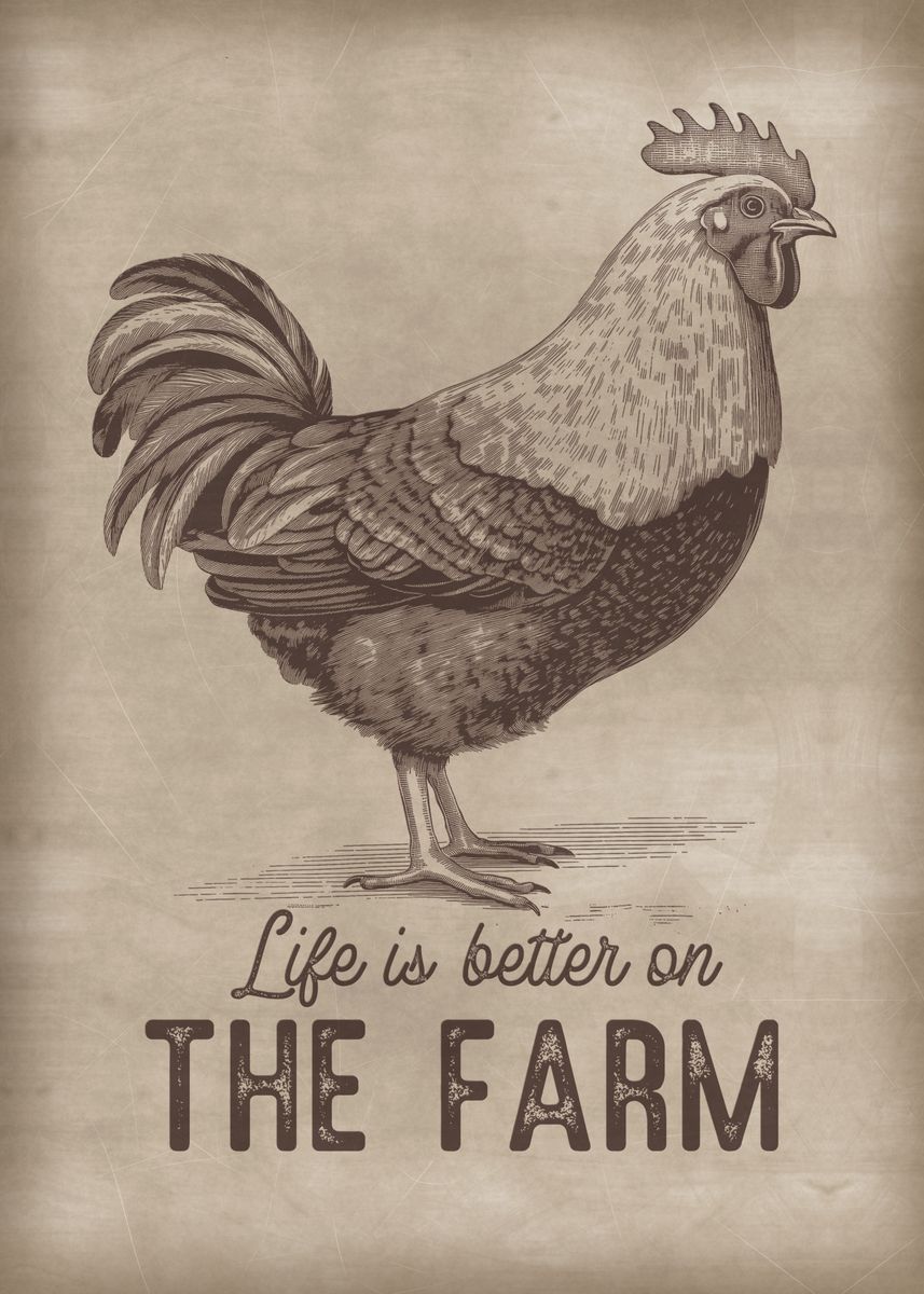 'Life is better on the farm' Poster, picture, metal print, paint by ...