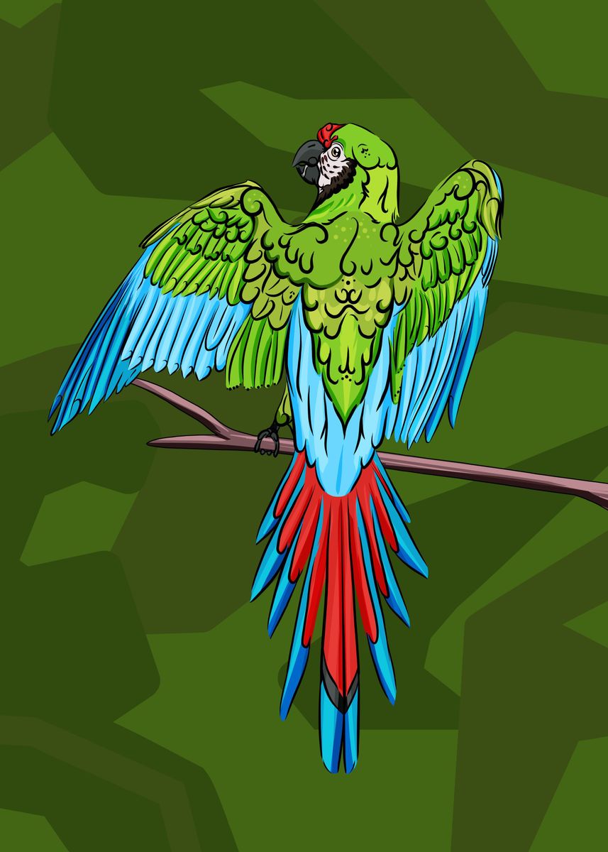 'Military Macaw' Poster, picture, metal print, paint by Sarah Ritter ...