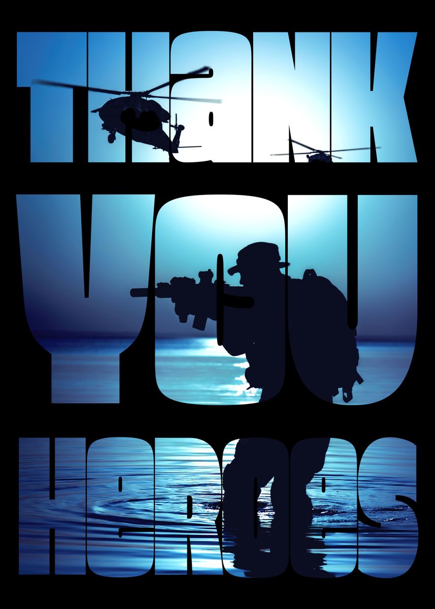 'Thank you Heroes' Poster, picture, metal print, paint by ...
