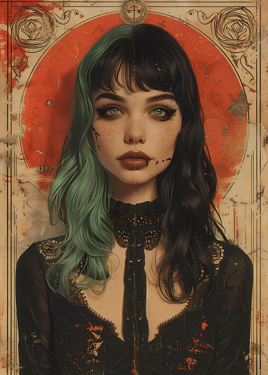 'Young Goth Girl Poster' Poster, picture, metal print, paint by ...