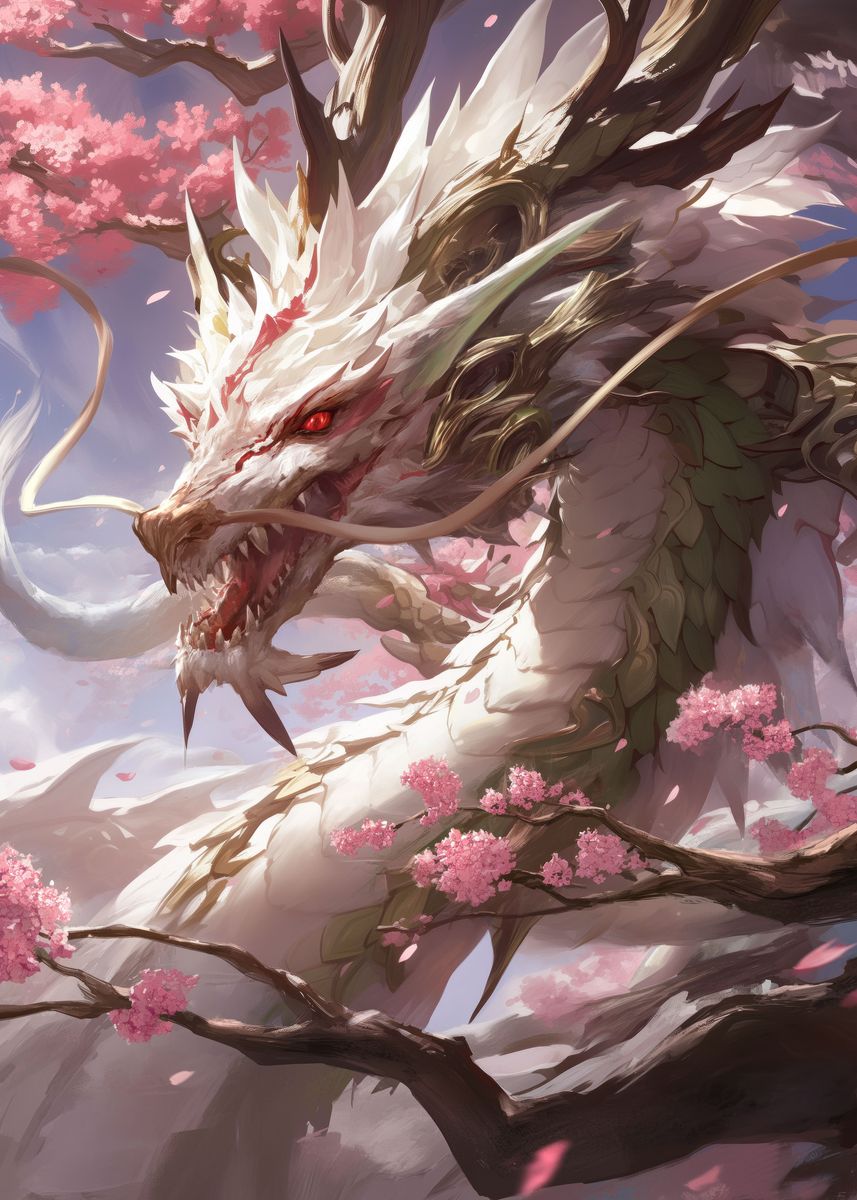 'japanese dragon painting' Poster, picture, metal print, paint by Adel ...