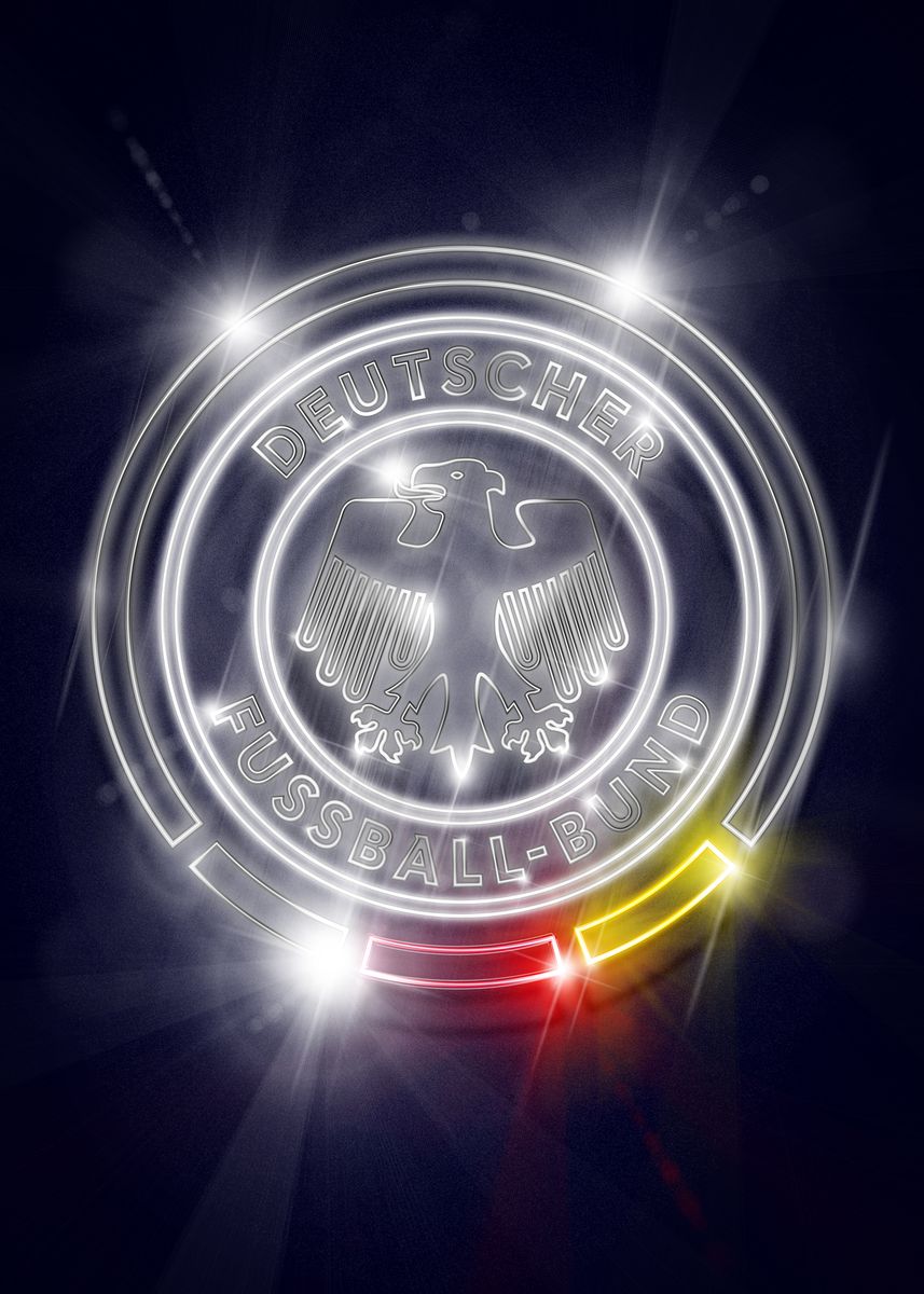 'DFB Crest Neon' Poster, picture, metal print, paint by DFB | Displate