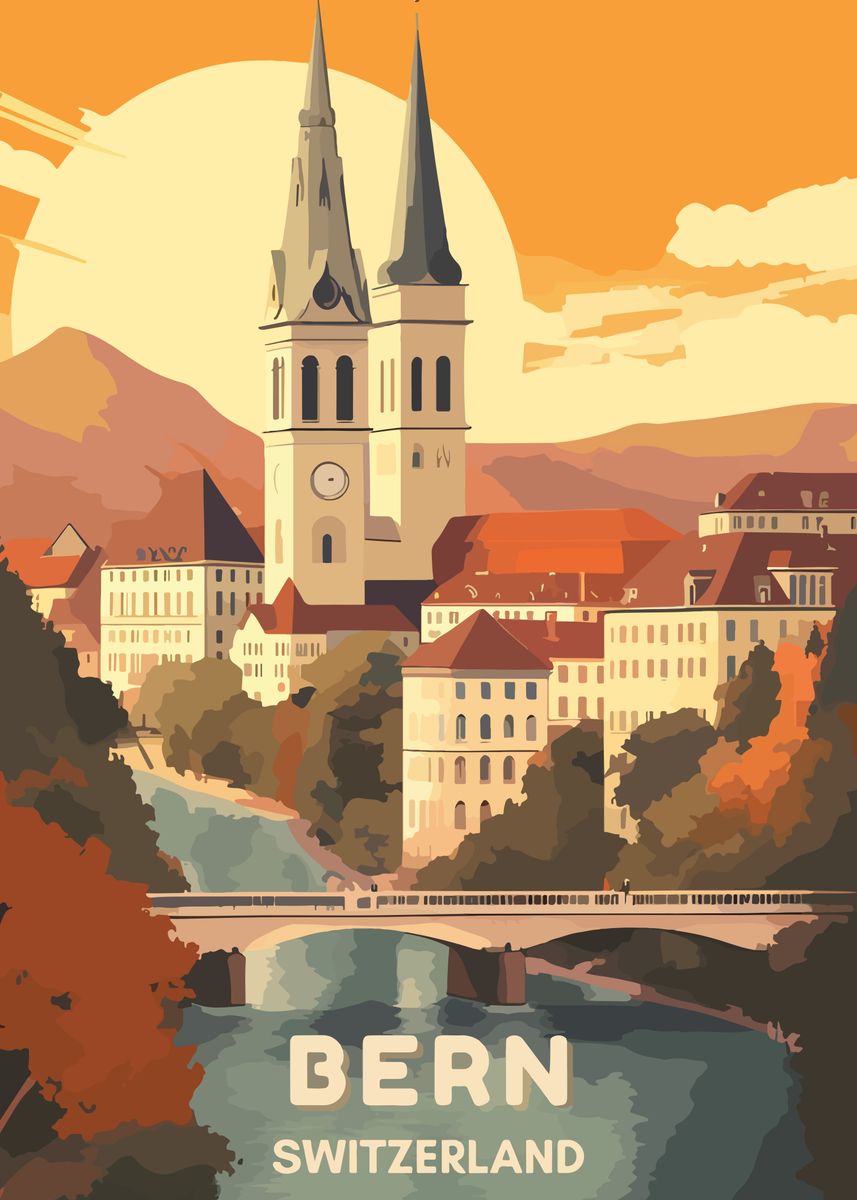 'Travel to Bern' Poster, picture, metal print, paint by Leonardo ...
