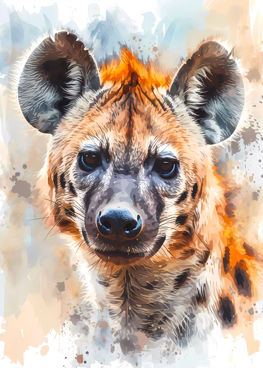 'Hyena Watercolor' Poster, picture, metal print, paint by Henning ...