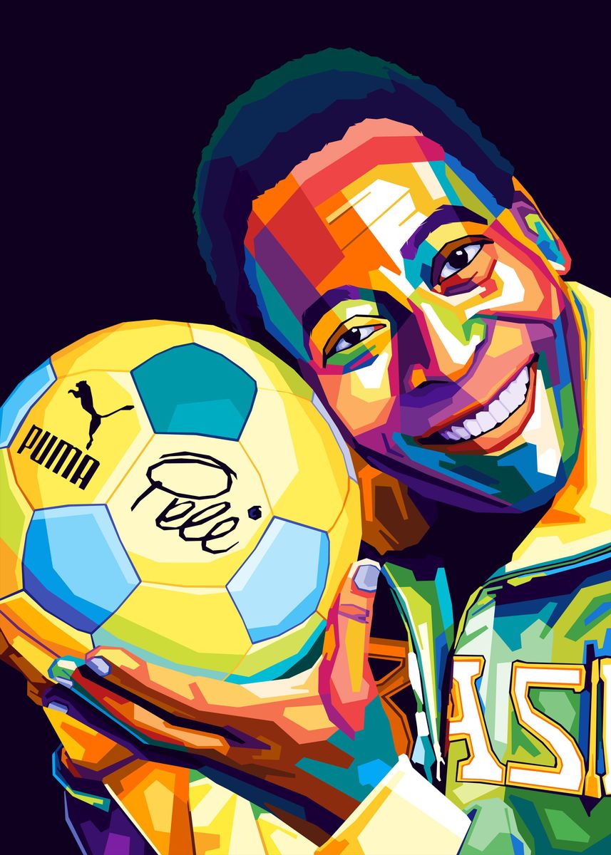 'Pele Footballer Pop Art' Poster, picture, metal print, paint by Siksis ...