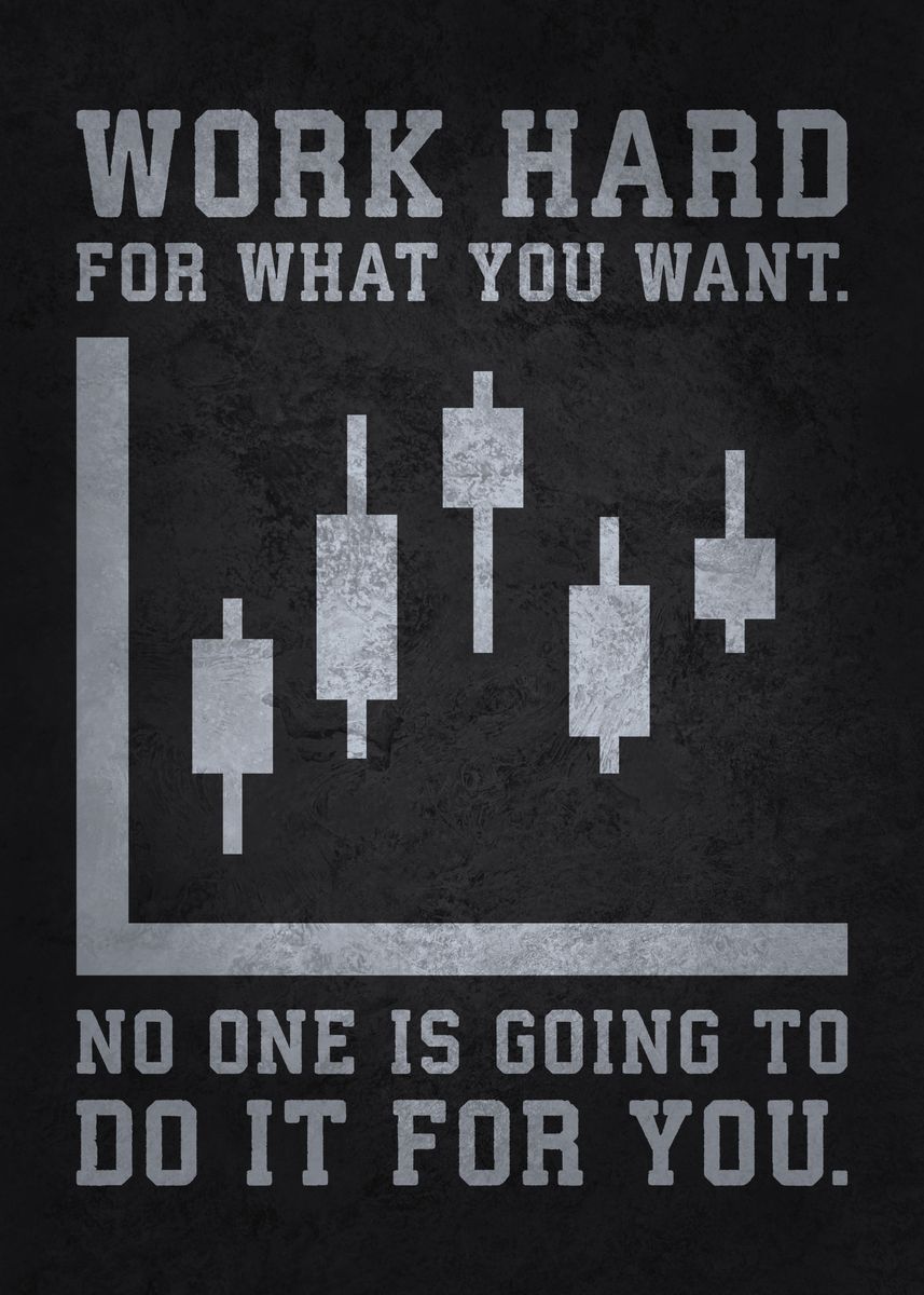 'Work Hard Forex Day Trader' Poster, picture, metal print, paint by ...