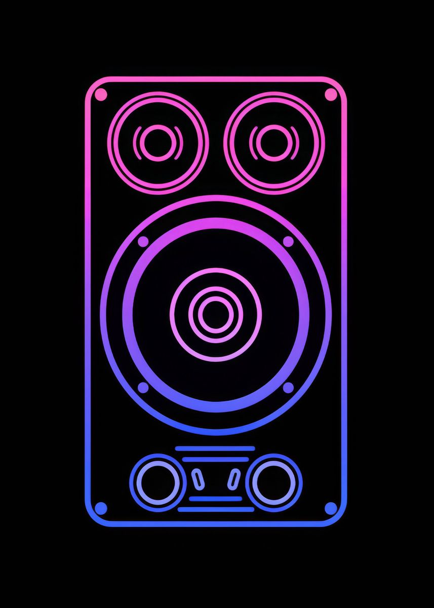 'Music Neon' Poster, picture, metal print, paint by Adam Reed | Displate
