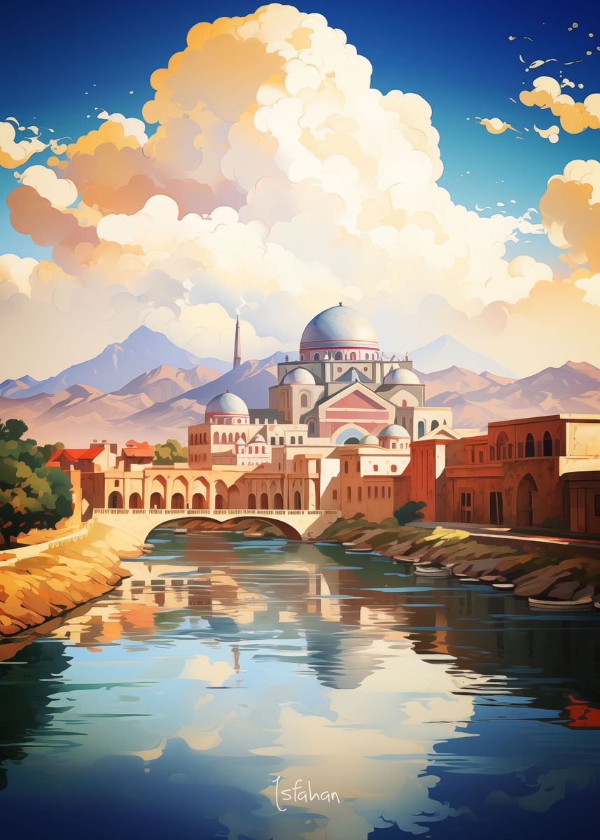 'Isfahan Oil Painting' Poster, picture, metal print, paint by Mehdi ...