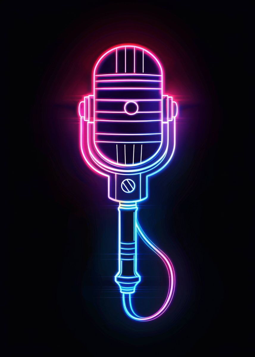'Music Neon' Poster, picture, metal print, paint by Adam Reed | Displate