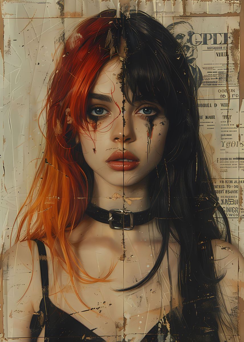 'Young Goth Girl Poster' Poster, picture, metal print, paint by ...