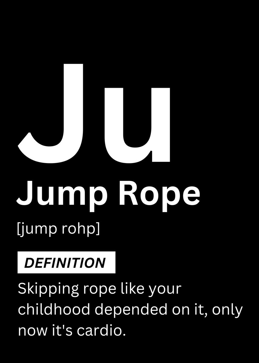 'Jump Rope Funny Workout' Poster, picture, metal print, paint by ...