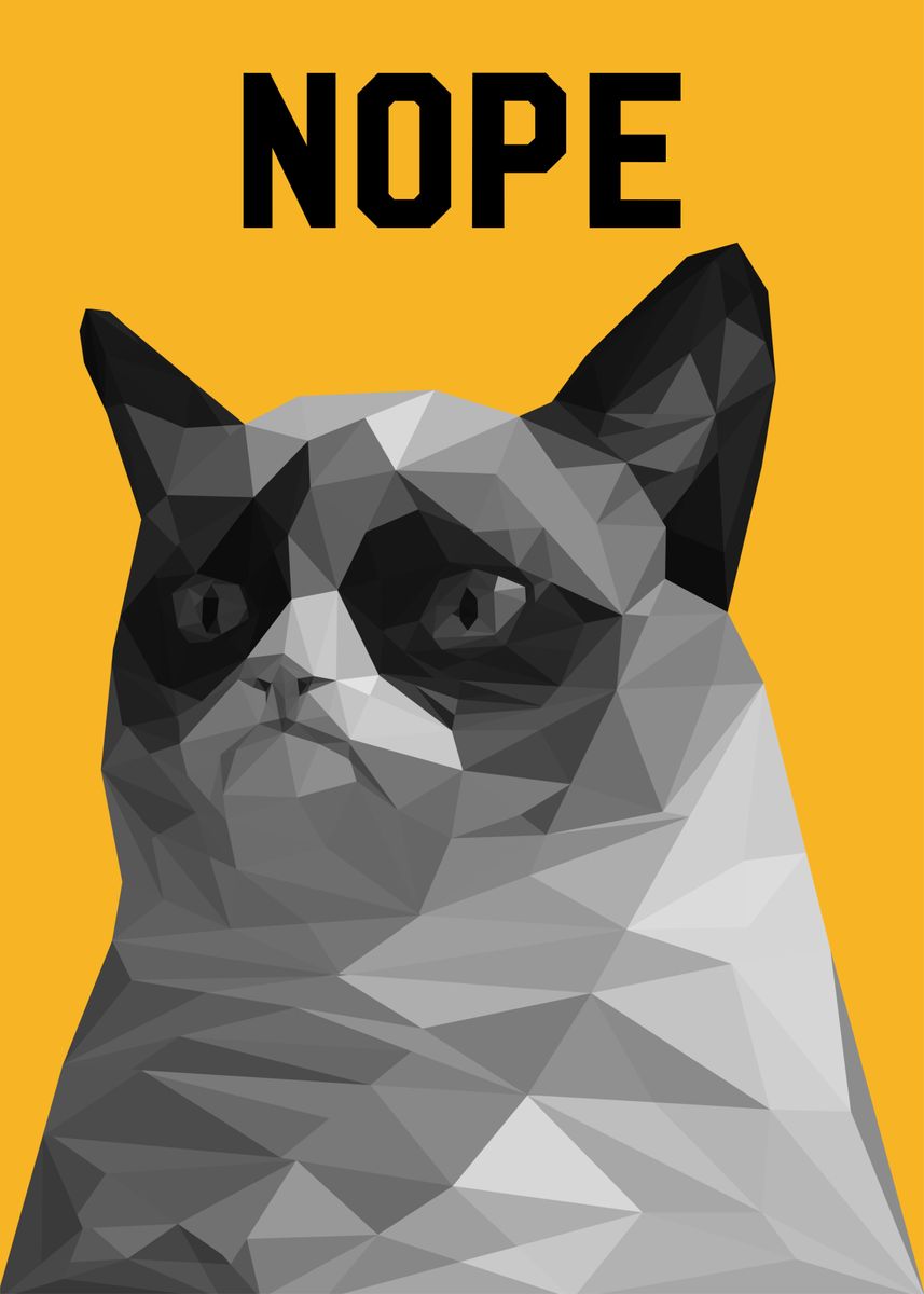 'nope meme' Poster, picture, metal print, paint by Aesthetic Metal ...