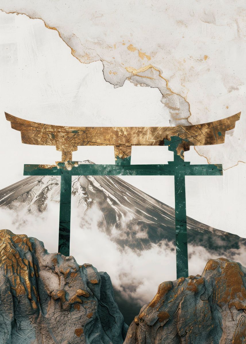 'Tori Gate Gold Decor' Poster, picture, metal print, paint by Morgan ...