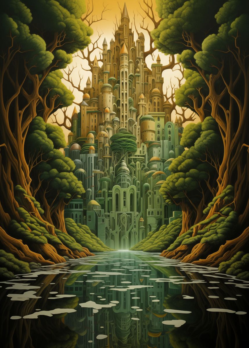 'Fantasy Castle ' Poster, picture, metal print, paint by PODLOUSY ...