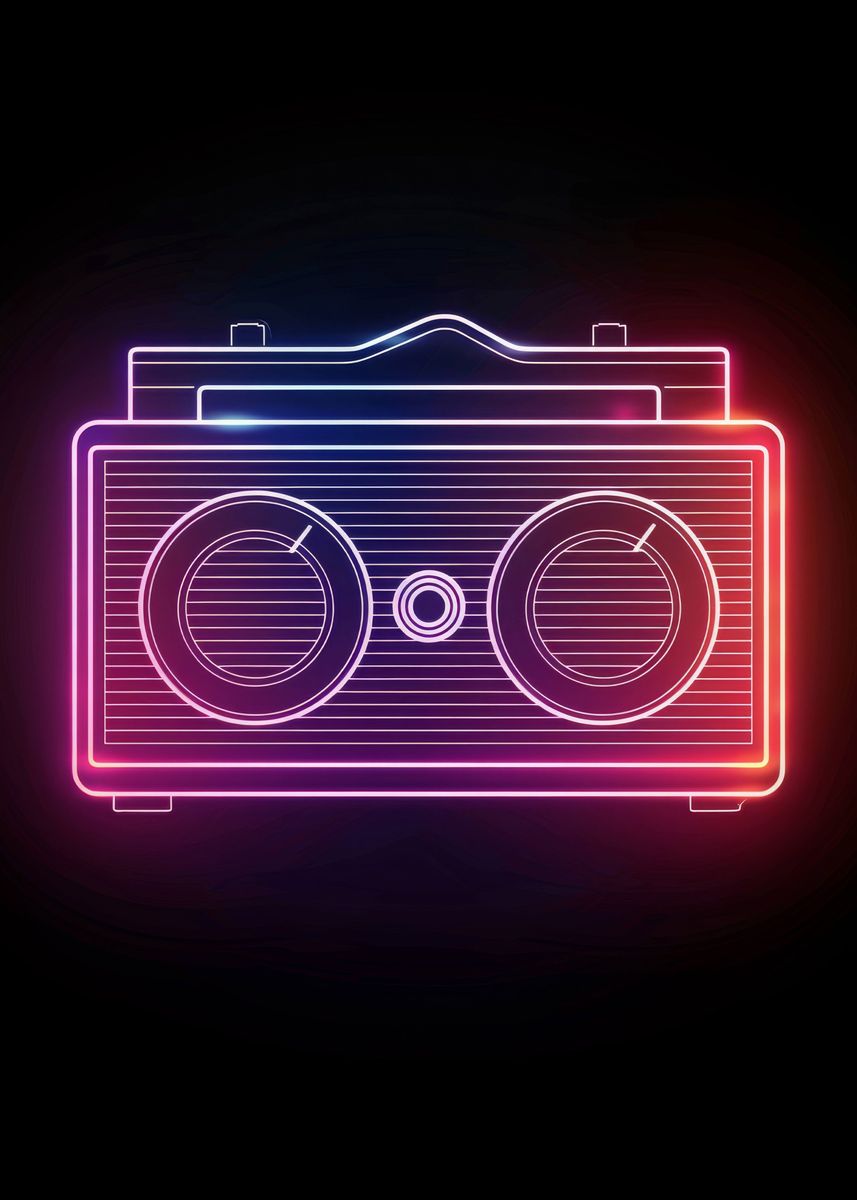 'Music Neon' Poster, picture, metal print, paint by Adam Reed | Displate