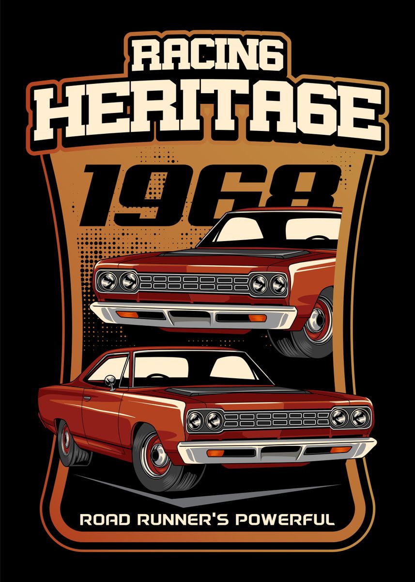 'Classic Road Runner Car' Poster, picture, metal print, paint by Adam ...