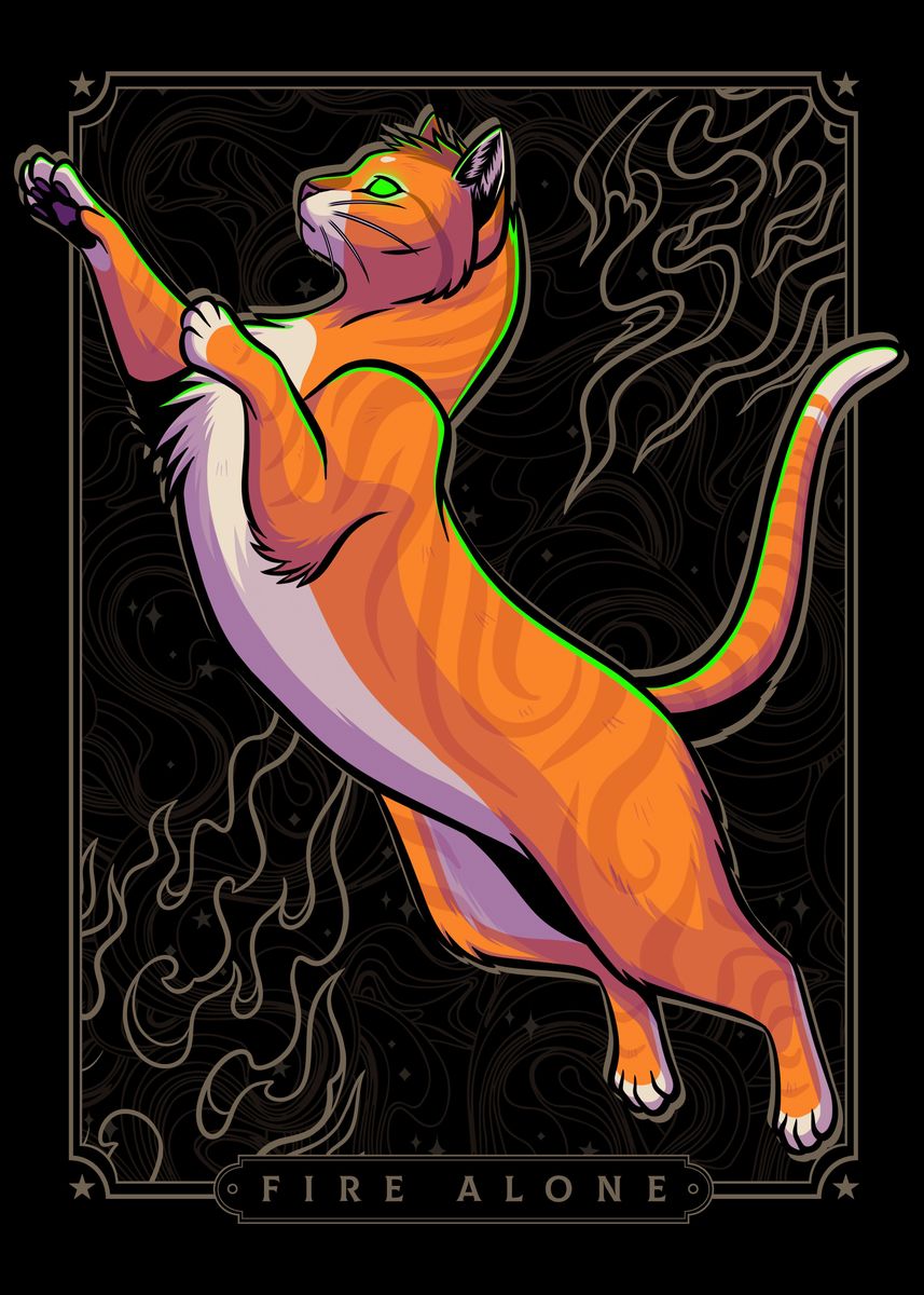 'Fire Alone' Poster, picture, metal print, paint by Dudinkah | Displate