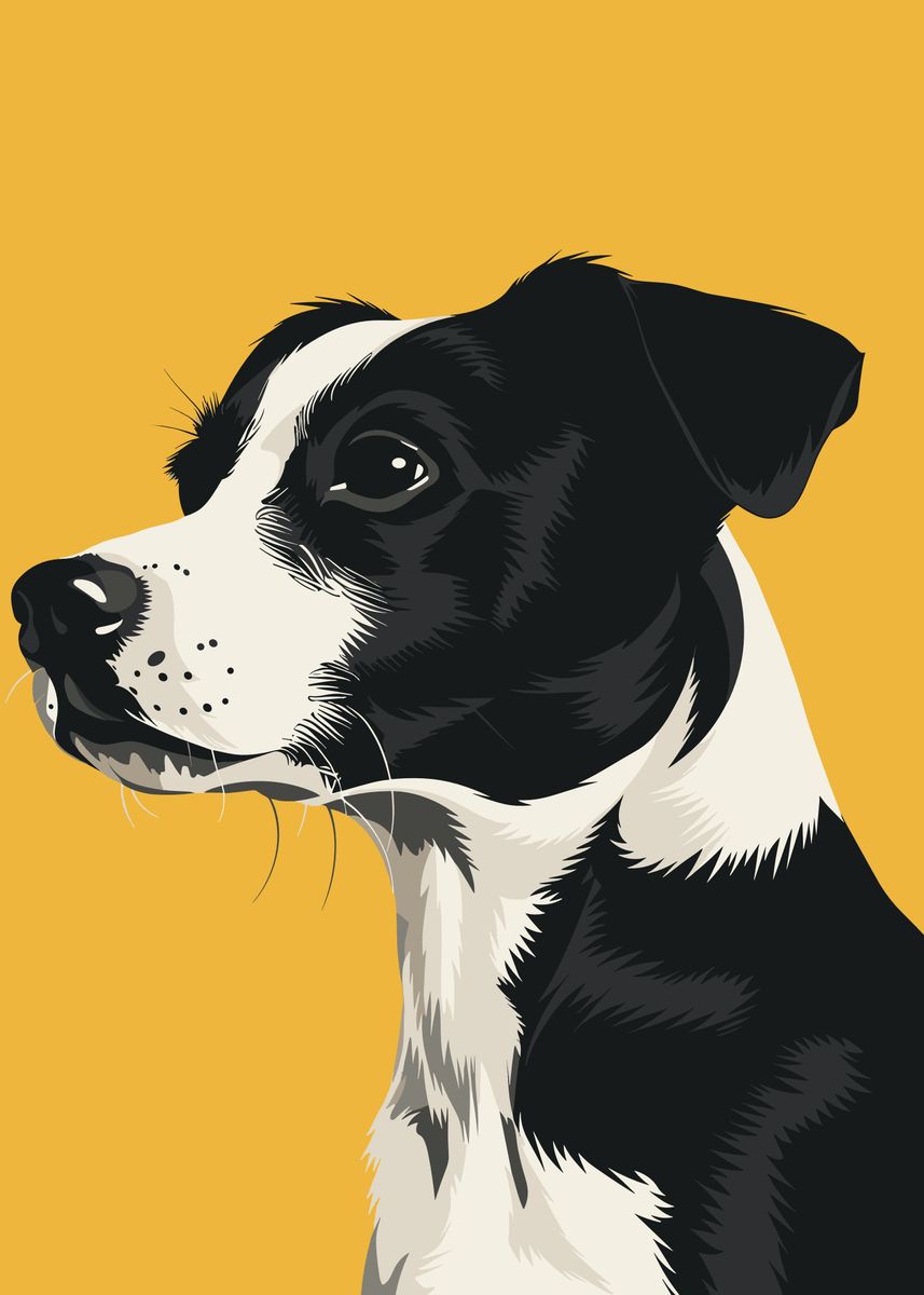 'Dog Retro Minimal ' Poster, picture, metal print, paint by SuperNova ...