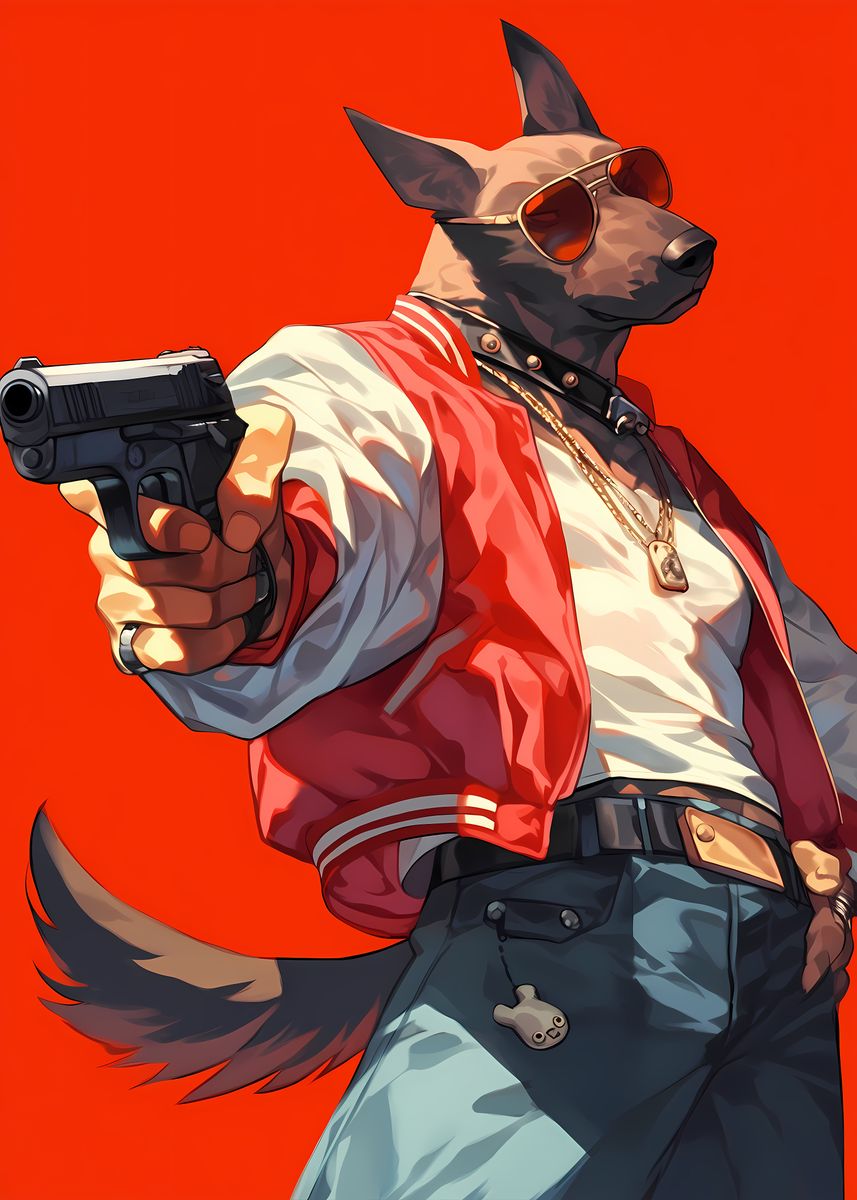 'Shady Canine Swagger' Poster, picture, metal print, paint by Titan ...