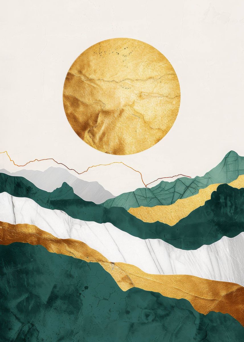 'Nature Gold Decor' Poster, picture, metal print, paint by Morgan Yon ...