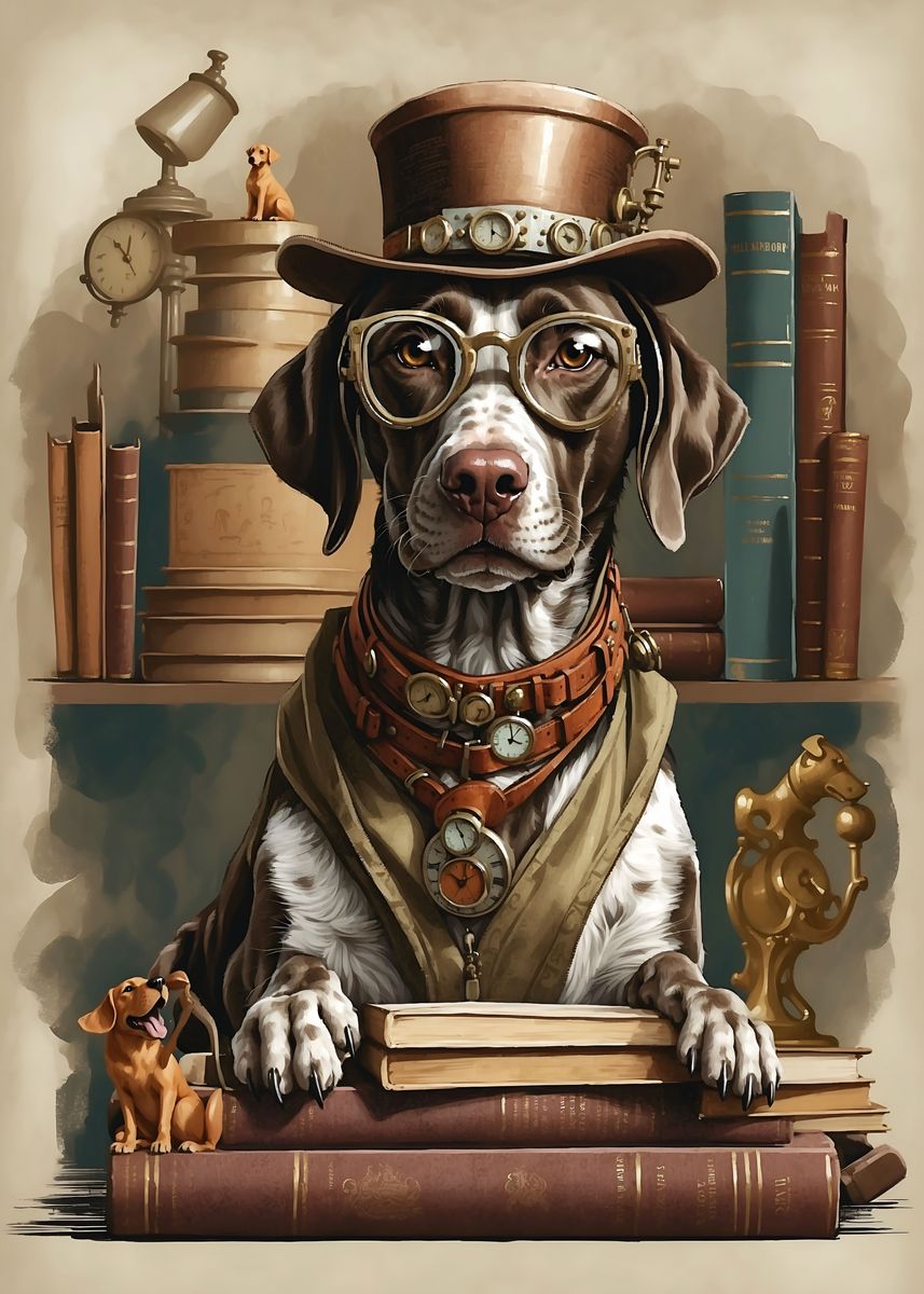 'Smart German Pointer Dog' Poster, picture, metal print, paint by Mudge ...