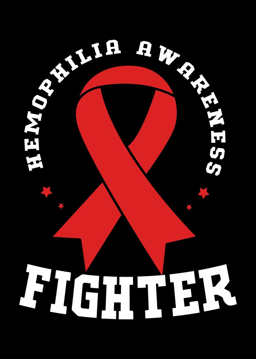 'Hemophilia Ribbon' Poster, picture, metal print, paint by FunnyGifts ...
