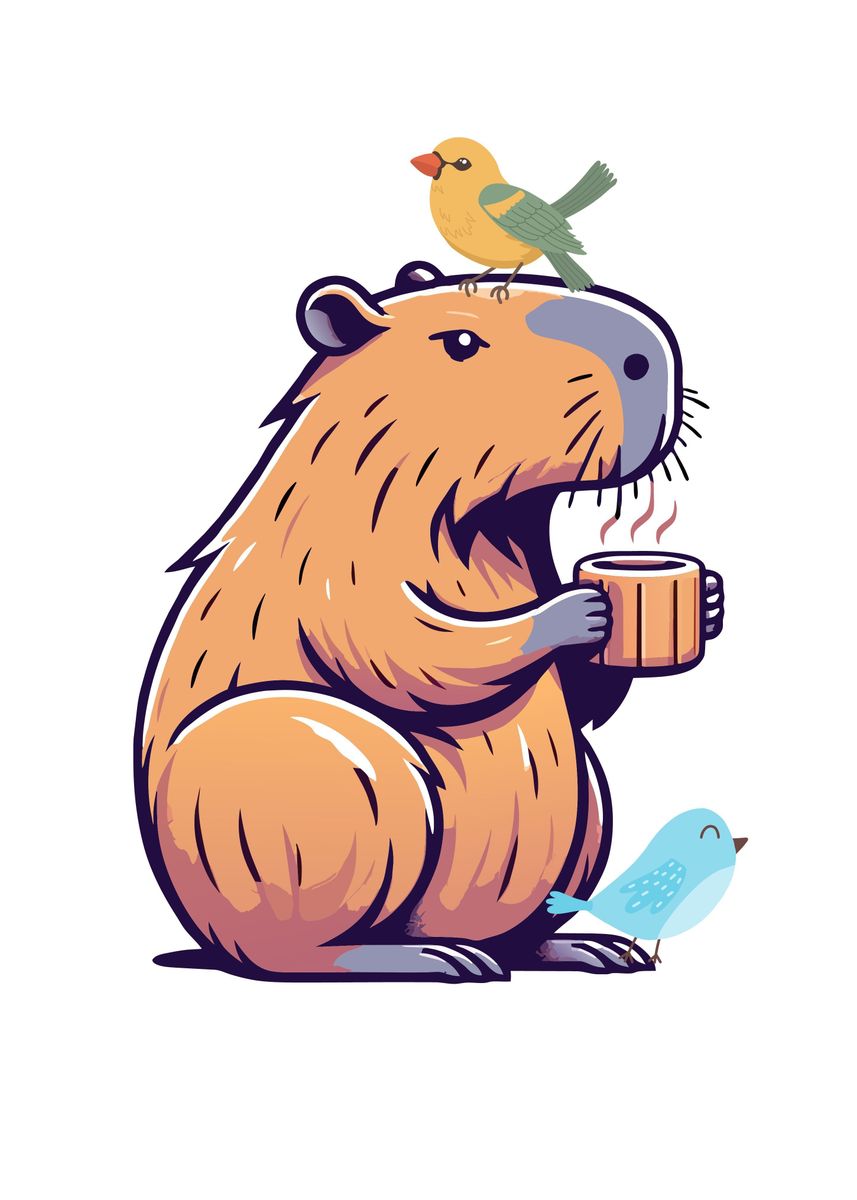 'coffeebara' Poster, picture, metal print, paint by EDSON RAMOS | Displate