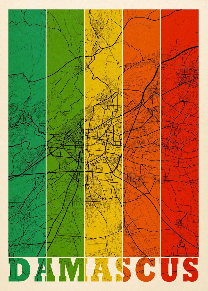 'Damascus Syria' Poster, picture, metal print, paint by Johnson Adela ...