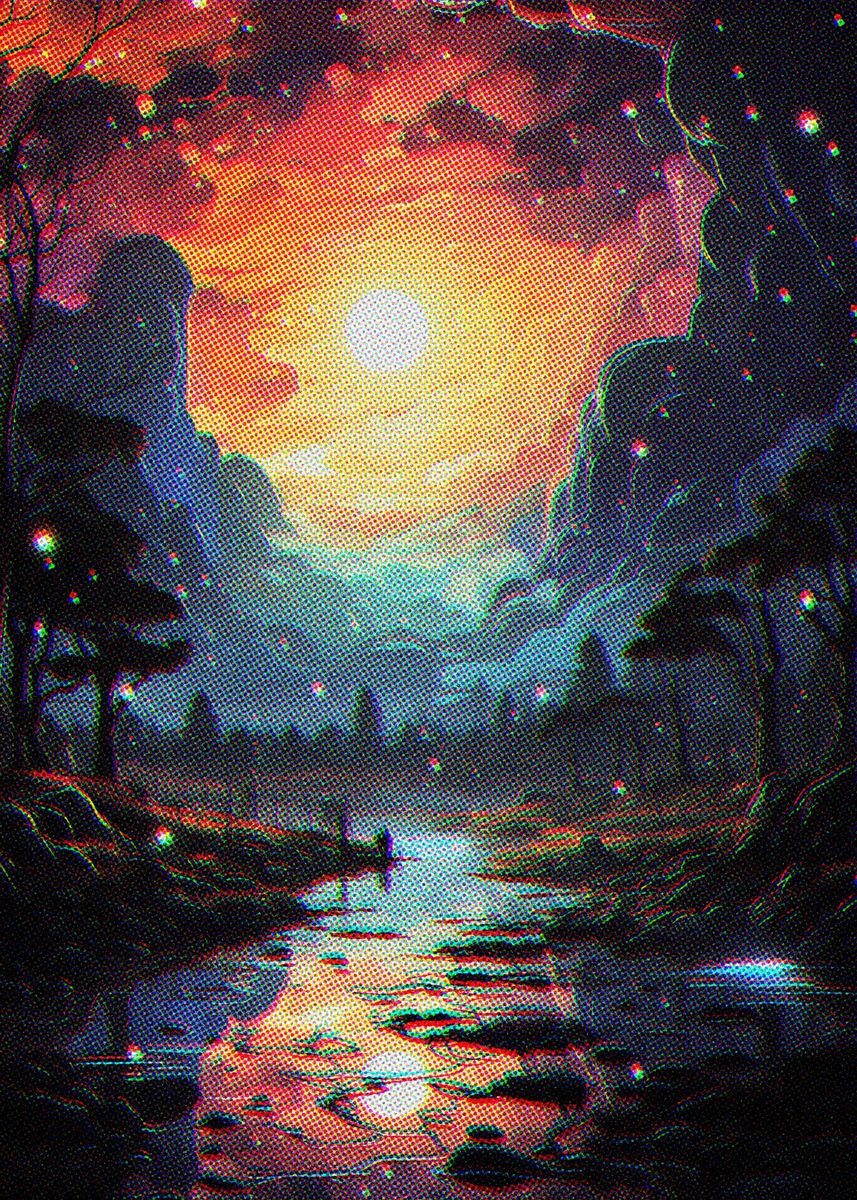 'Colorful Of Nature Retro' Poster, picture, metal print, paint by ...