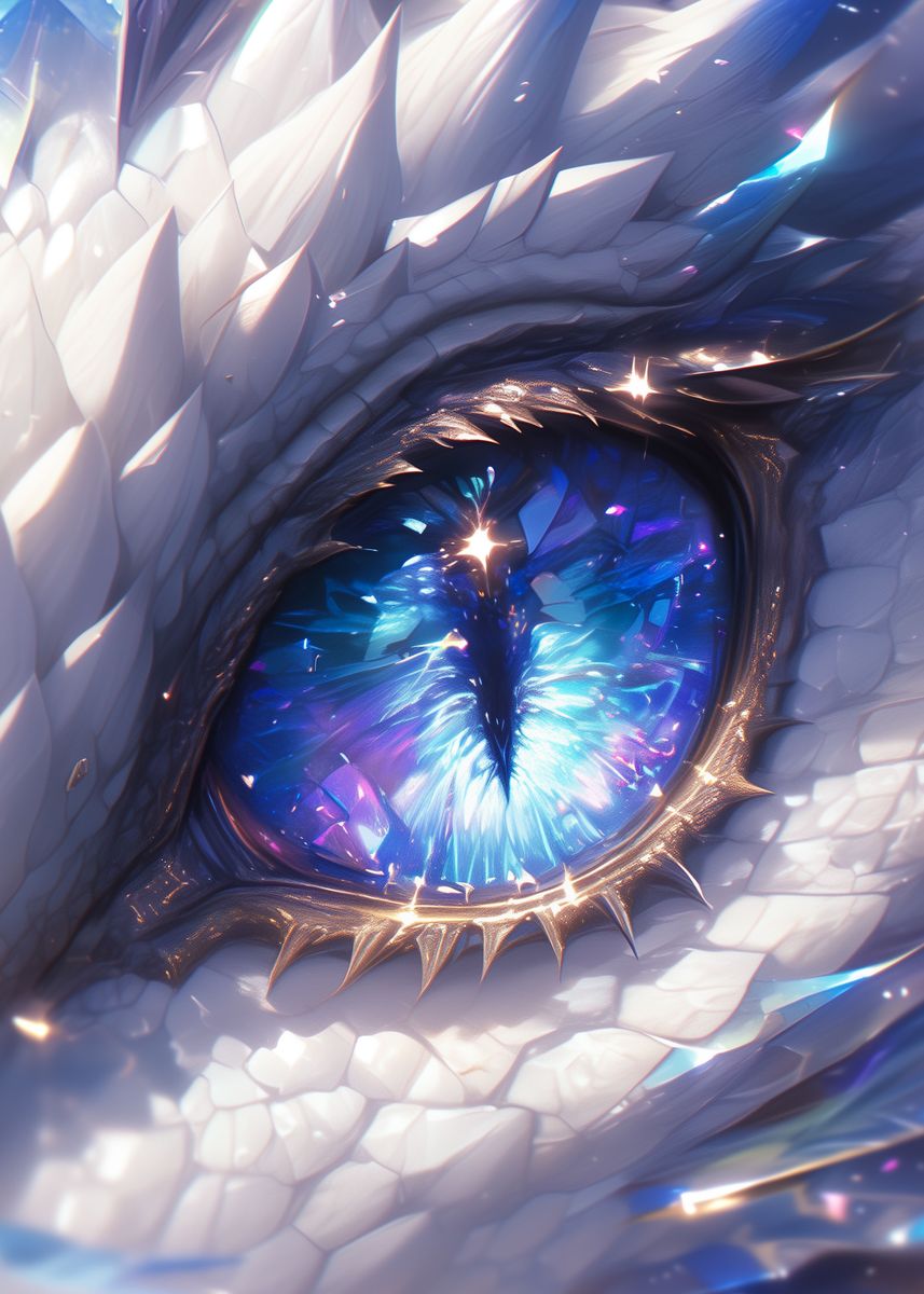 'White dragon eye Universe ' Poster, picture, metal print, paint by ...