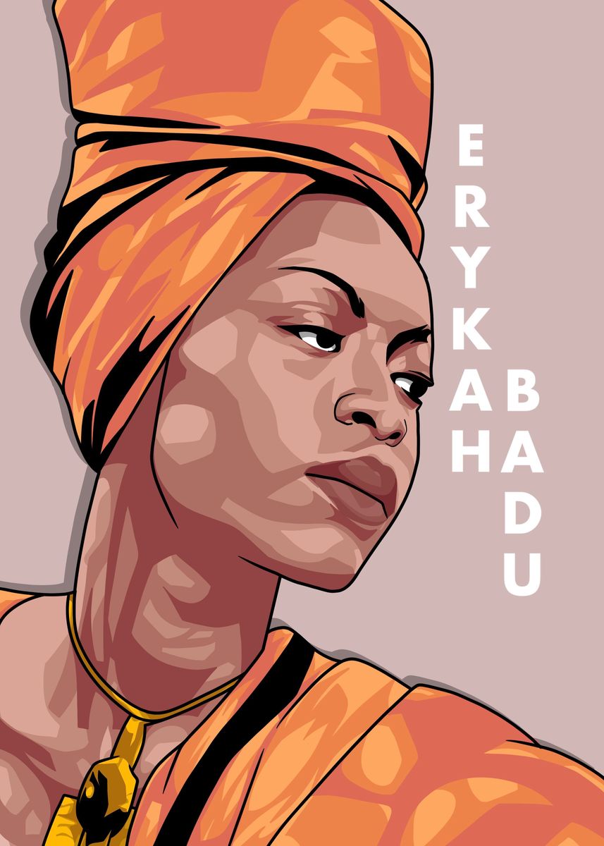 'Erykah Badu' Poster, picture, metal print, paint by Imad Madd | Displate