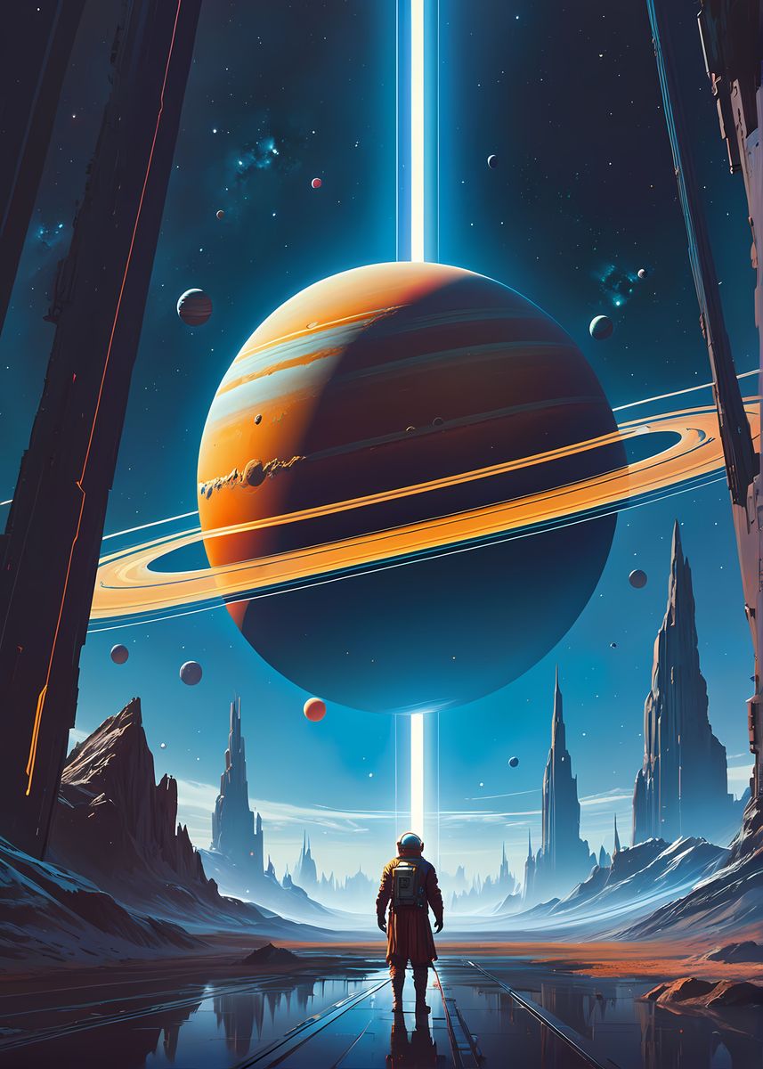 'Beautiful Saturn' Poster, picture, metal print, paint by Surreal Print ...