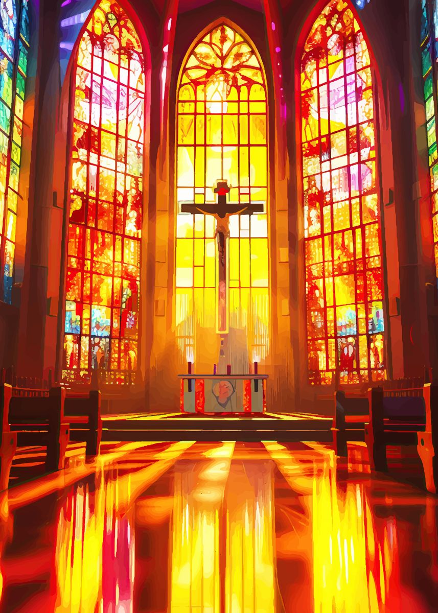 'Religius' Poster, picture, metal print, paint by tomahoc | Displate