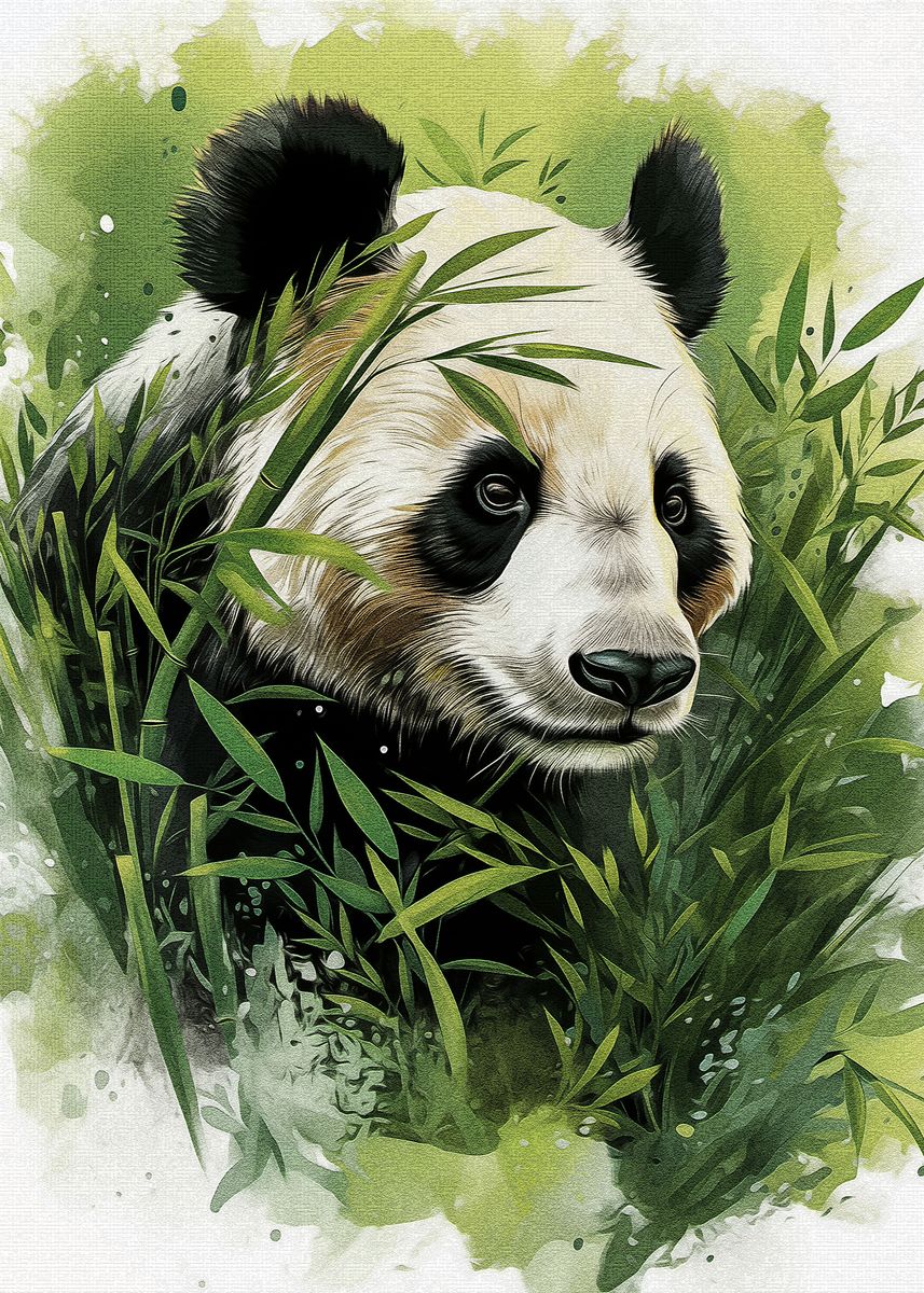 'Panda Pastels' Poster, picture, metal print, paint by EKIM | Displate