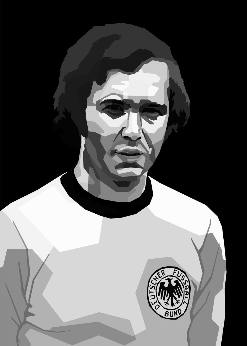 'Franz Beckenbauer BW' Poster, picture, metal print, paint by Ken ...