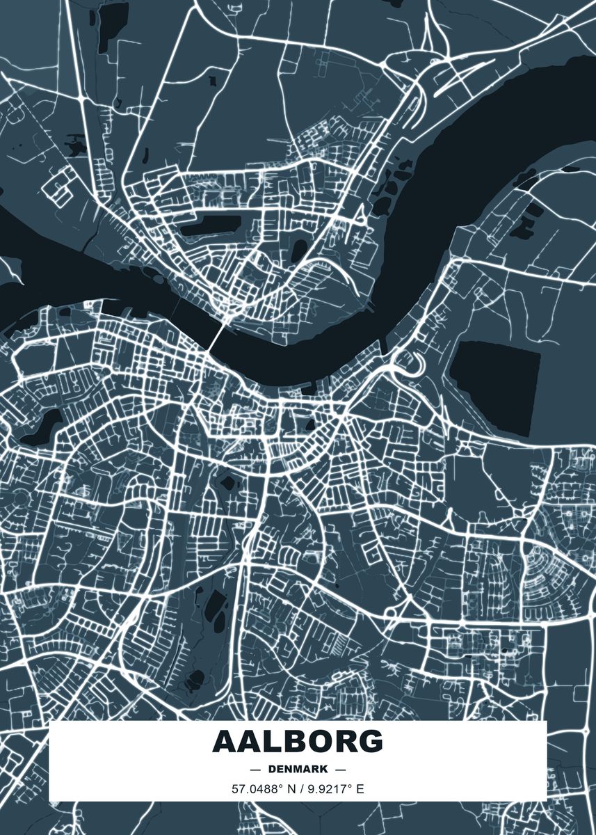 'Aalborg' Poster, picture, metal print, paint by Bo Kev | Displate