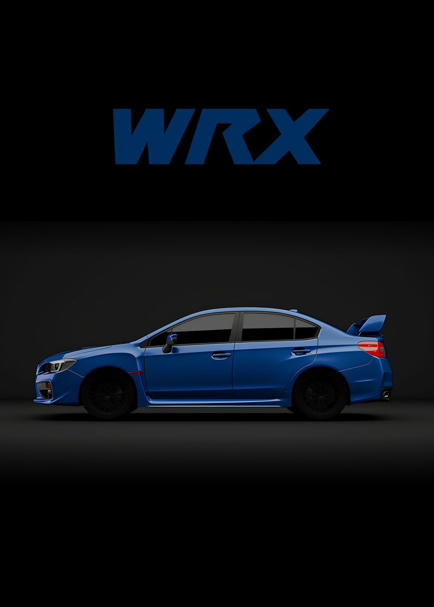 'wrx subie blue cars' Poster, picture, metal print, paint by Masje ...