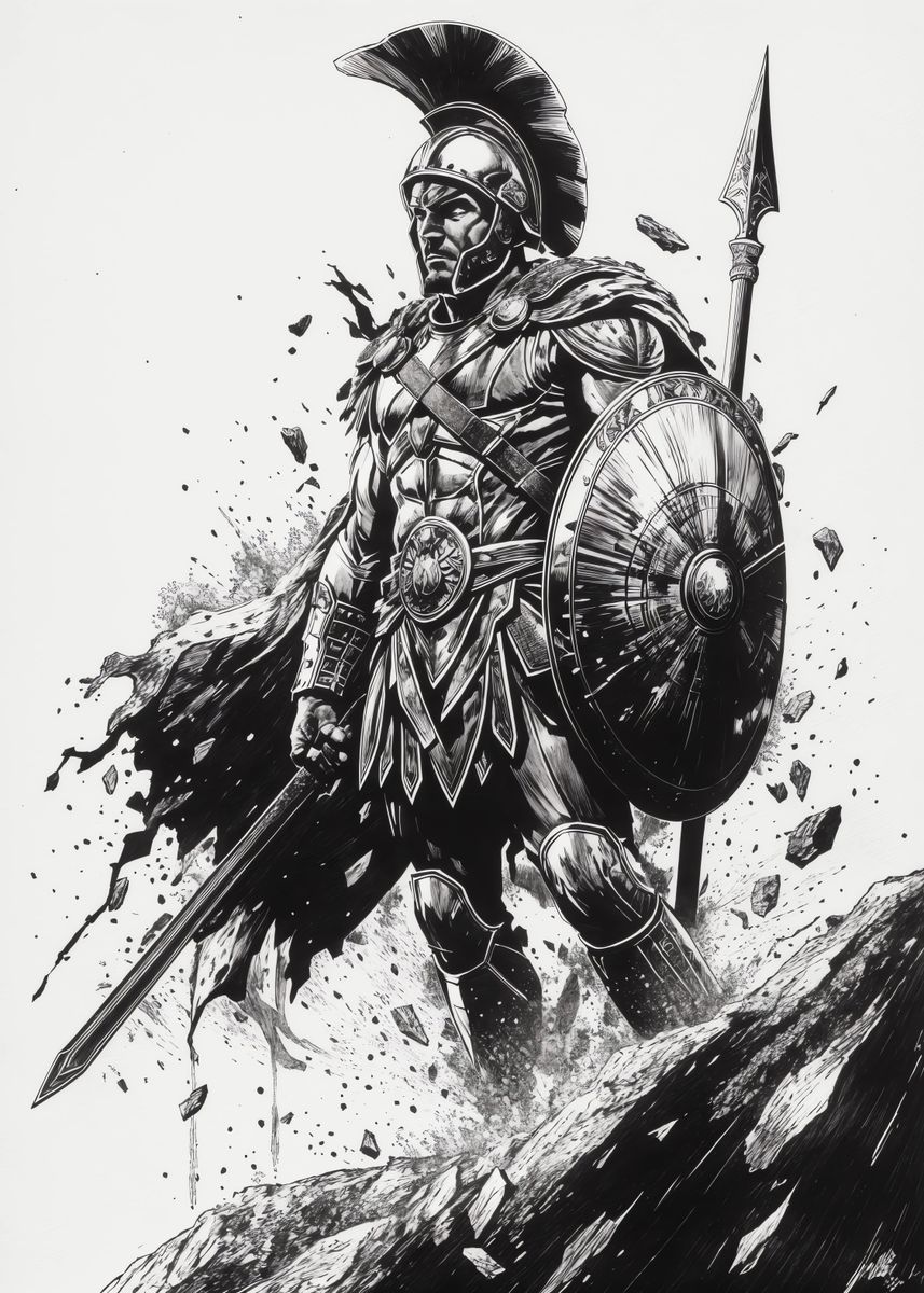 'Unyielding Sentinel' Poster, picture, metal print, paint by 2Meow ...