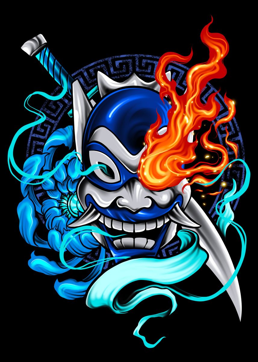 'the blue spirit tattoo' Poster, picture, metal print, paint by ...