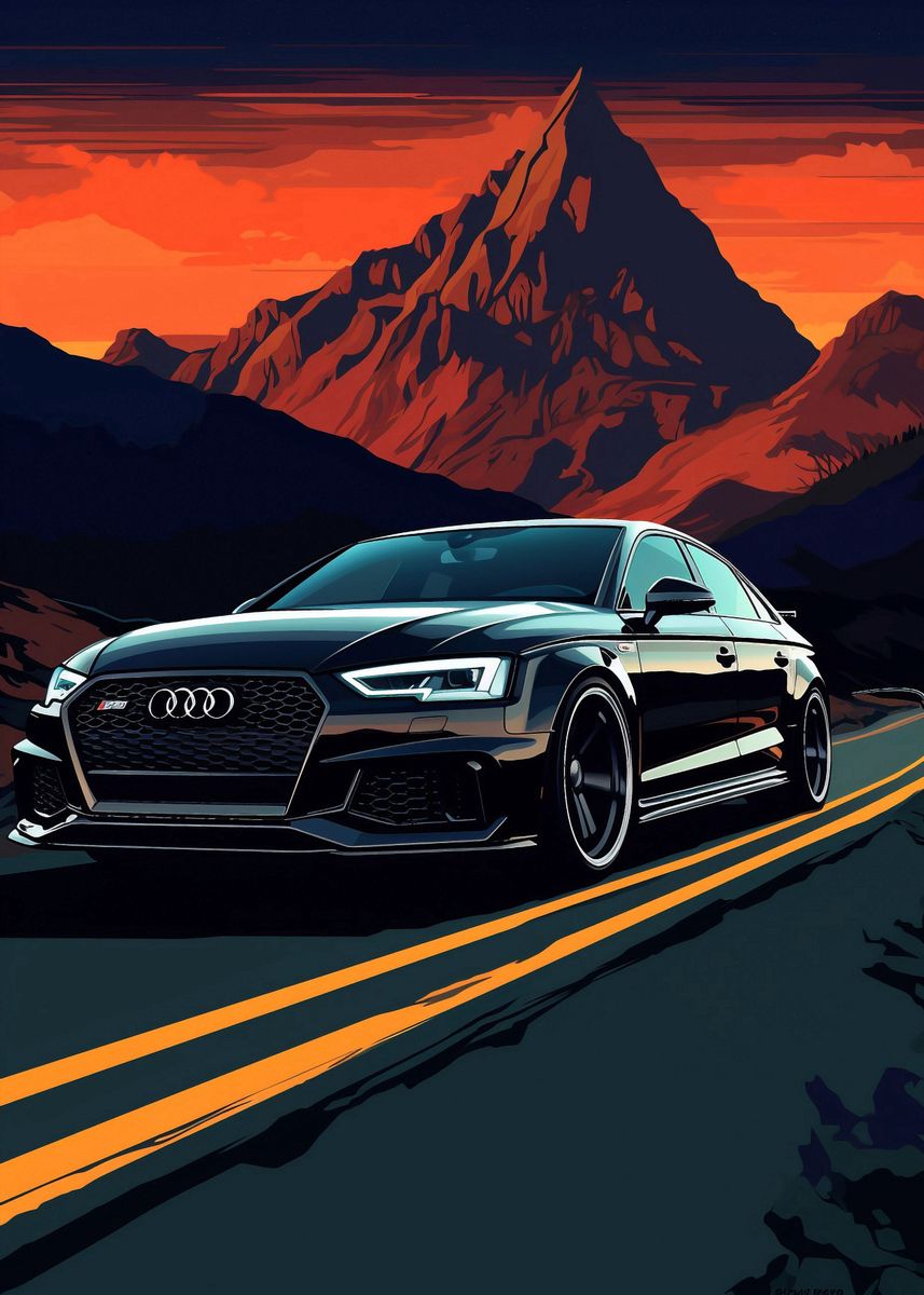 'A car Audi RS4' Poster, picture, metal print, paint by Zaina Stokes ...