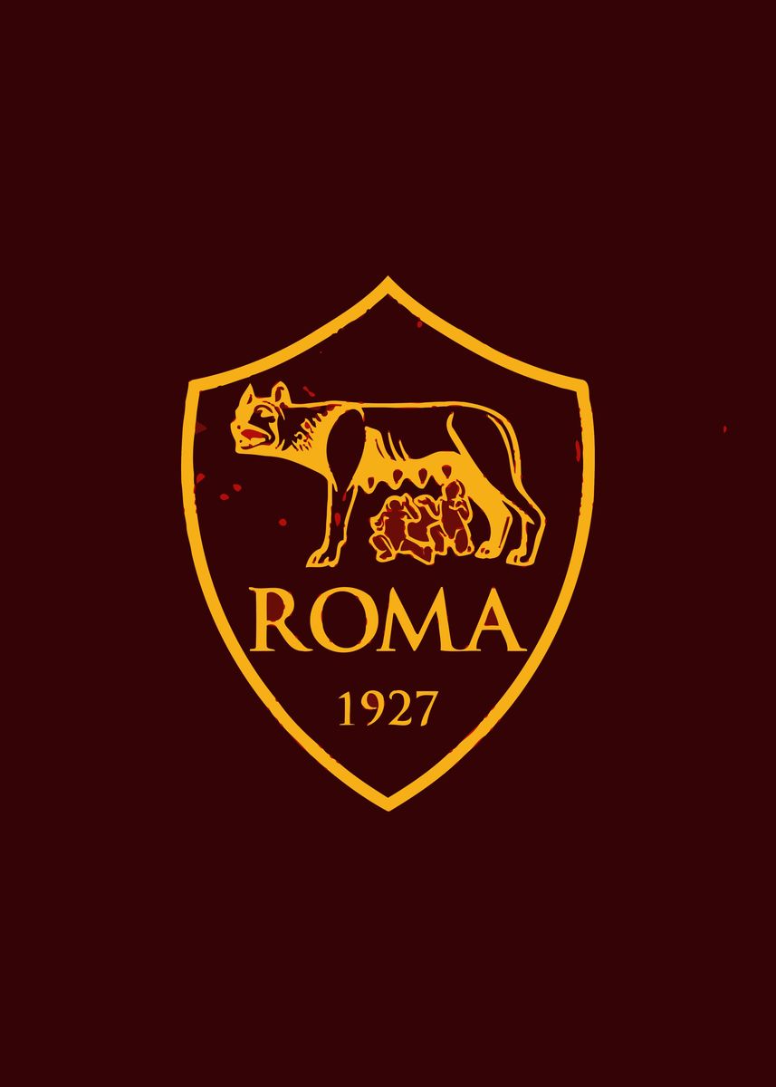 'As Roma logo' Poster, picture, metal print, paint by Numb Ziez | Displate