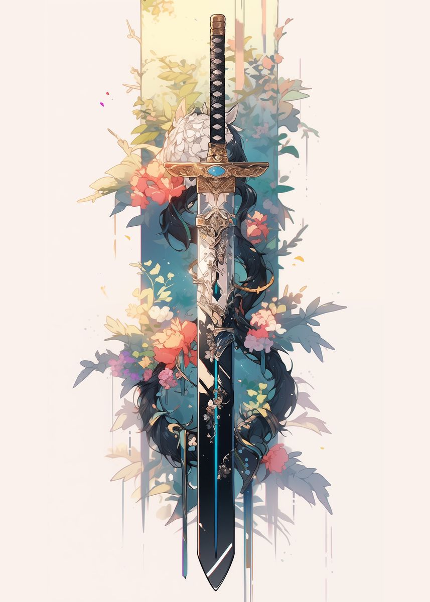 'Dragon Sword' Poster, picture, metal print, paint by Space Art | Displate