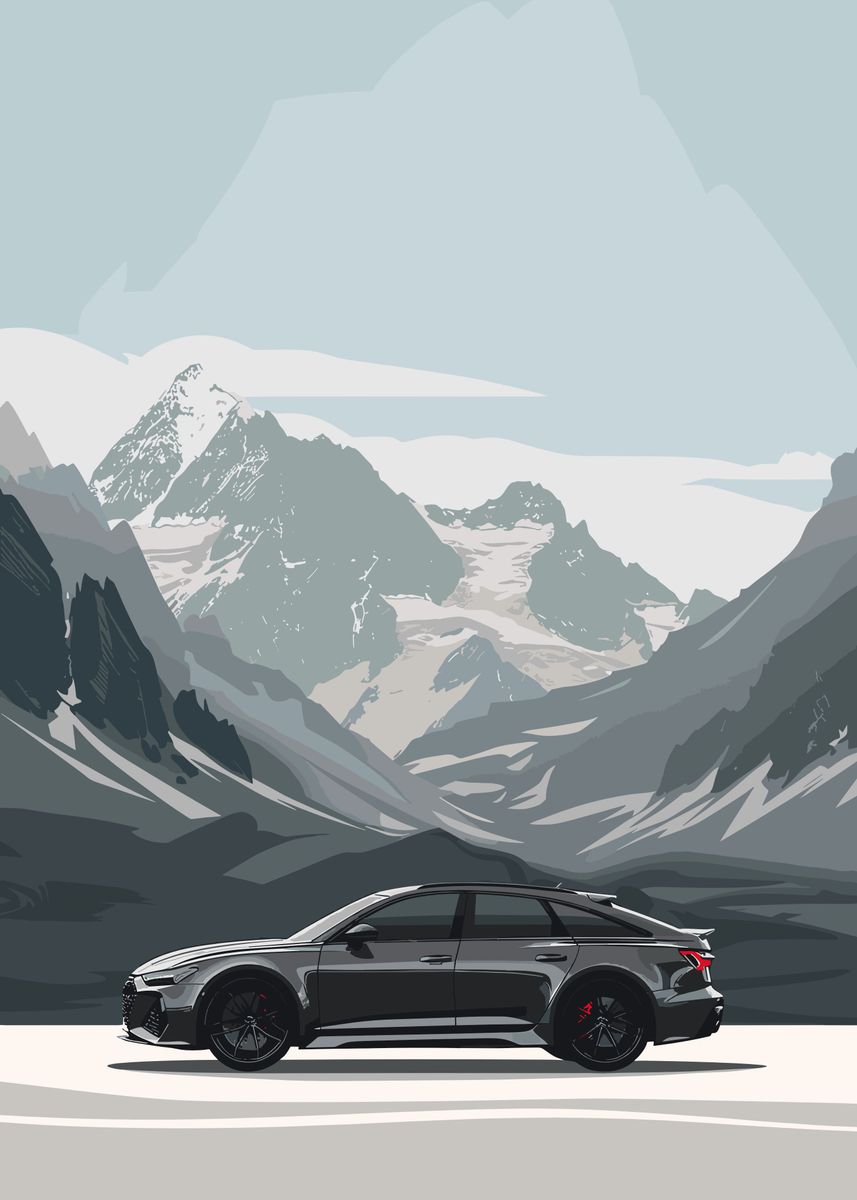 'Minimal Audi RS6 Mansory' Poster, picture, metal print, paint by ...