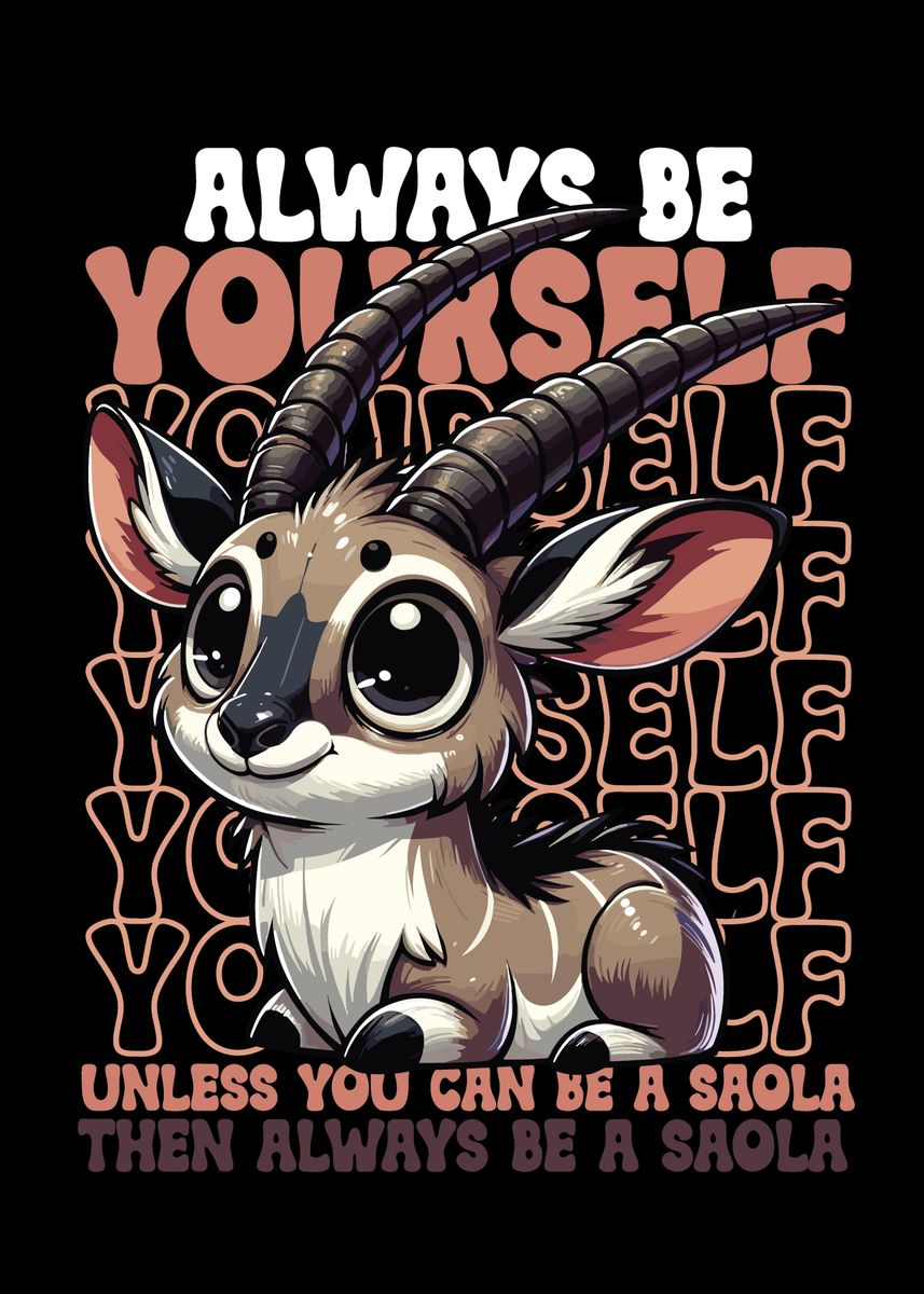 'Endangered Animals Saola' Poster, picture, metal print, paint by ...