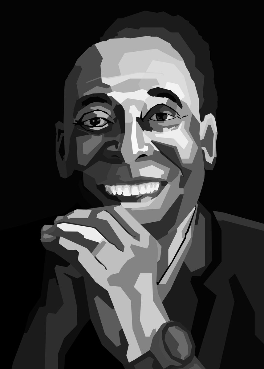 'Pele Legend BW' Poster, picture, metal print, paint by Ken Asahvey ...