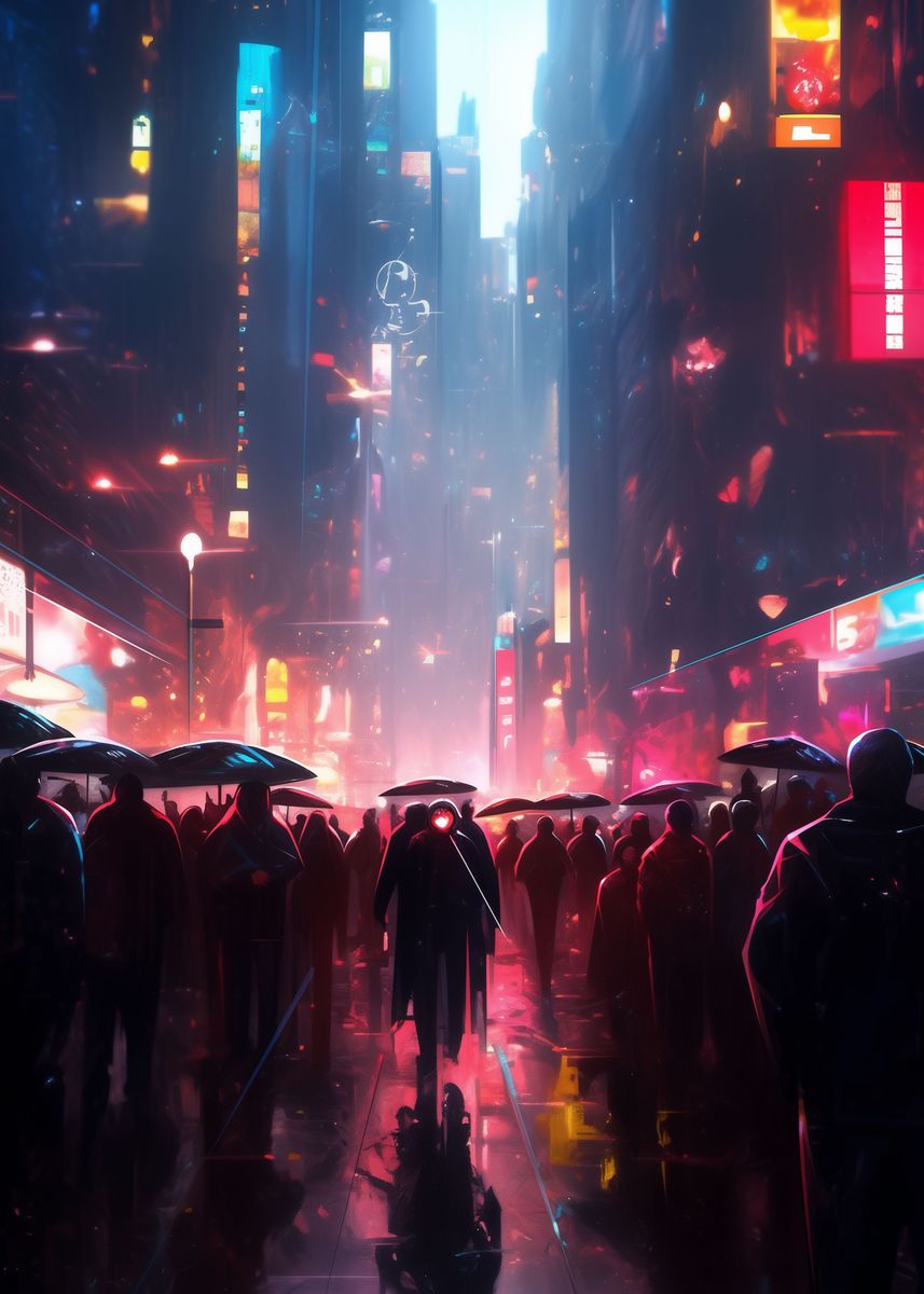 'Night City Cyberpunk' Poster, picture, metal print, paint by David Art ...
