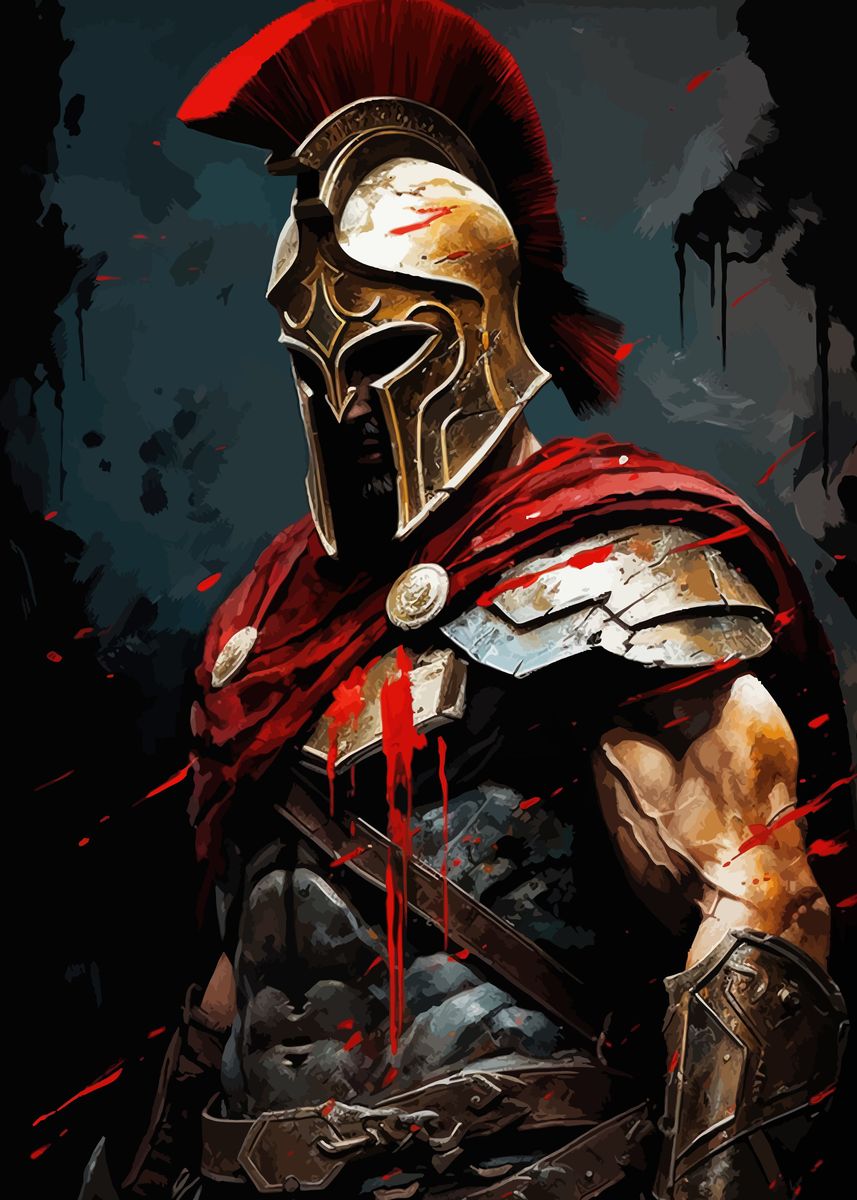 'Soldier warrior spartan' Poster, picture, metal print, paint by ...