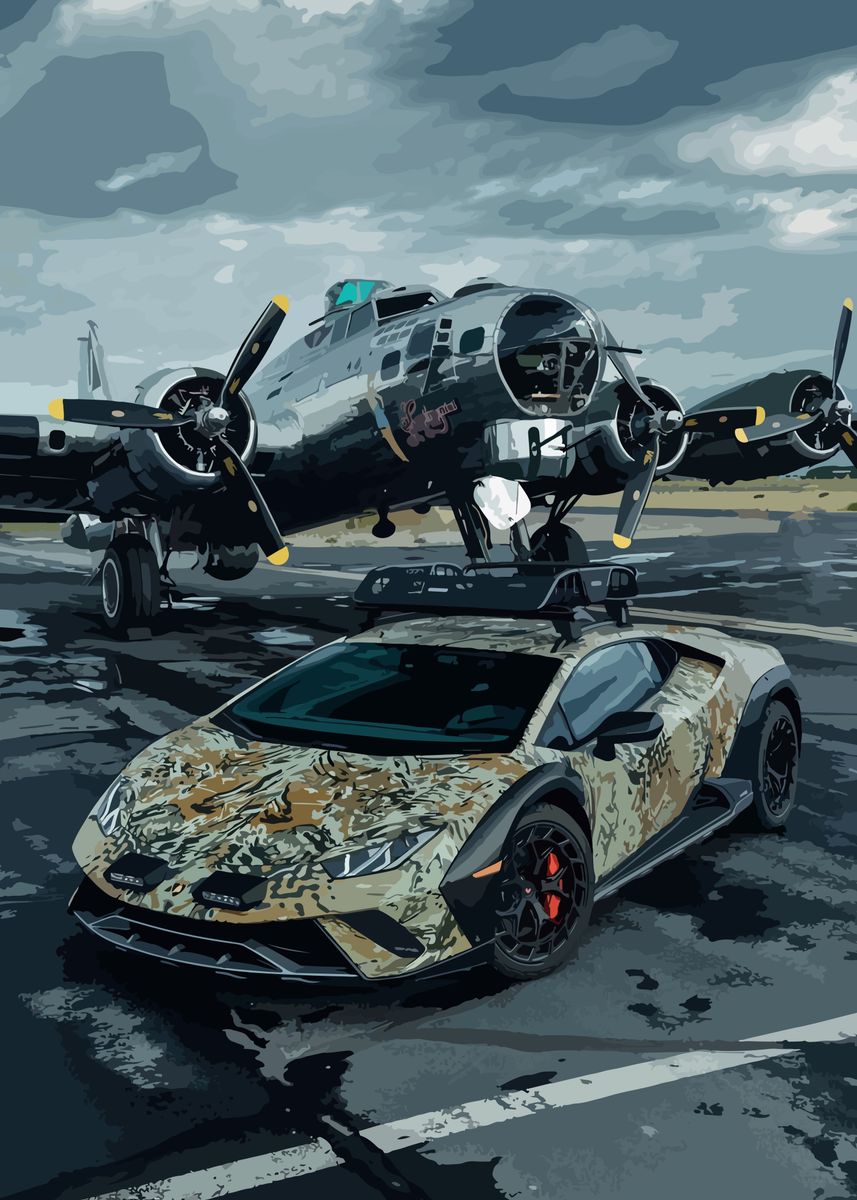 'lamborghini military' Poster, picture, metal print, paint by Koba Kora ...
