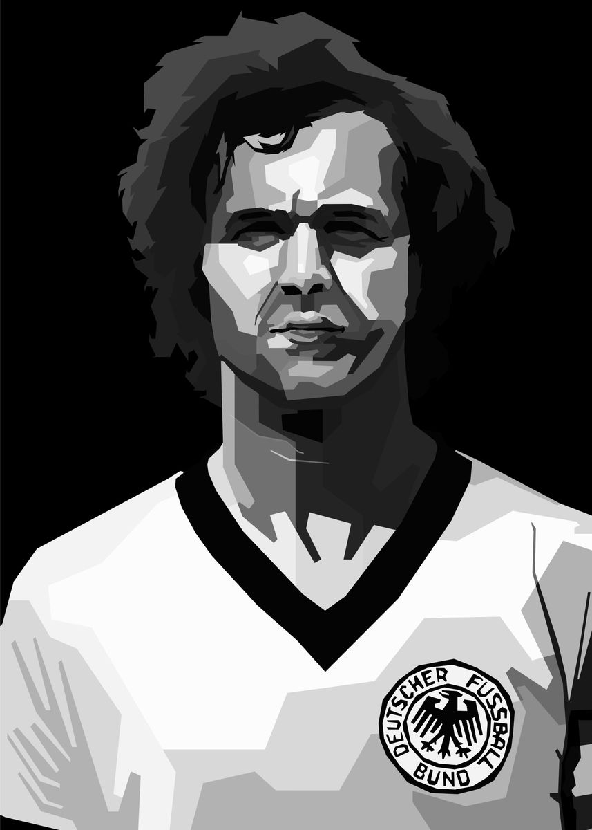 'Franz Beckenbauer BW' Poster, picture, metal print, paint by Ken ...