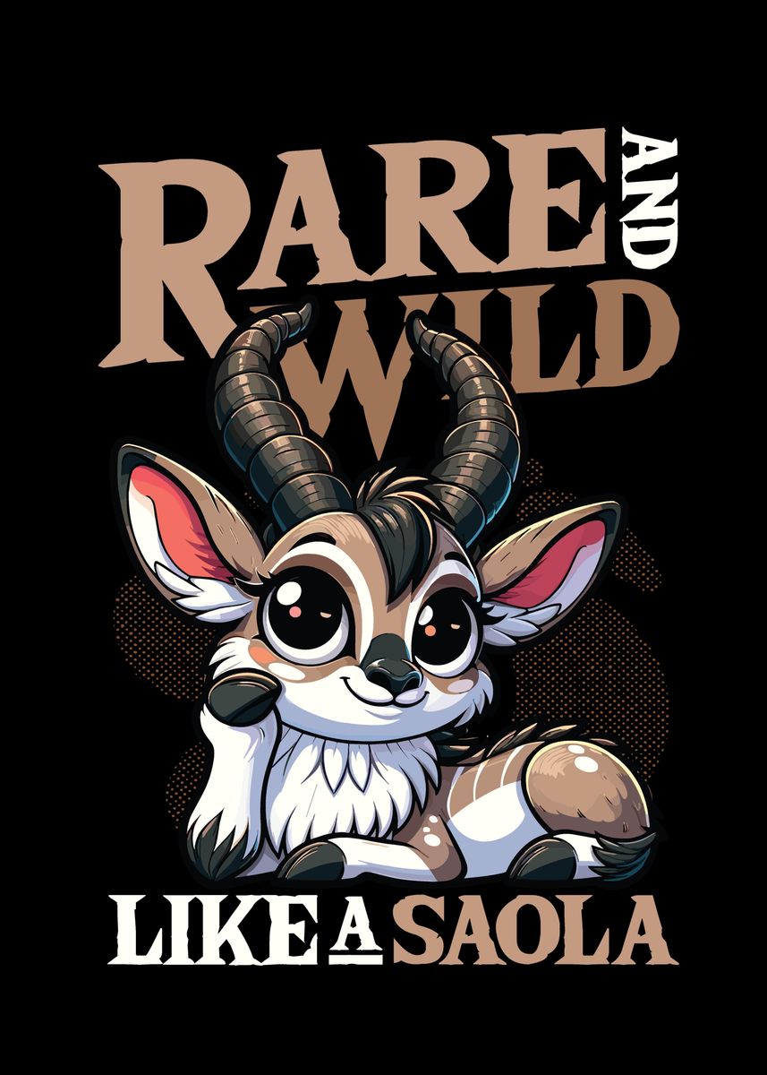 'Endangered Animals Saola' Poster, picture, metal print, paint by ...